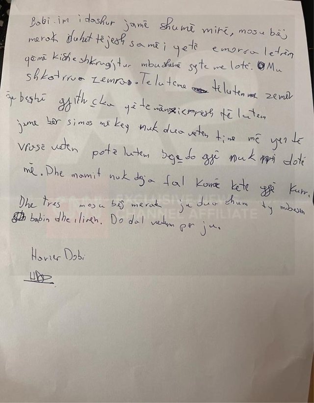 Mamasë s’do ja fal kurrë’/ I biri i pastrueses letër babait nga burgu ...